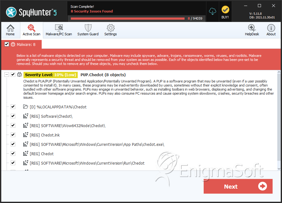 Chedot Browser Removal Report