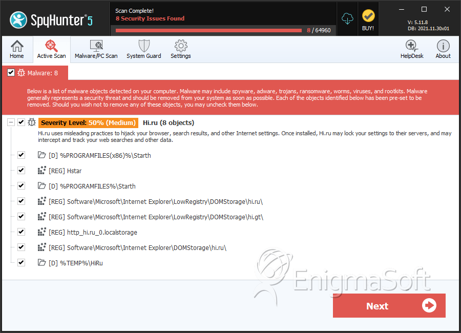 Hi.ru Removal Report