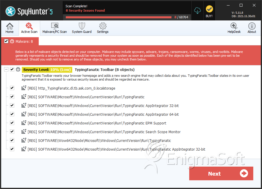 TypingFanatic Toolbar Removal Report
