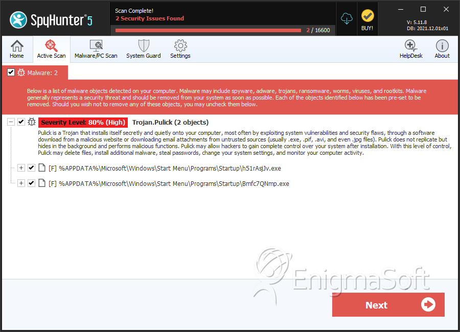 Trojan.Pulick Removal Report