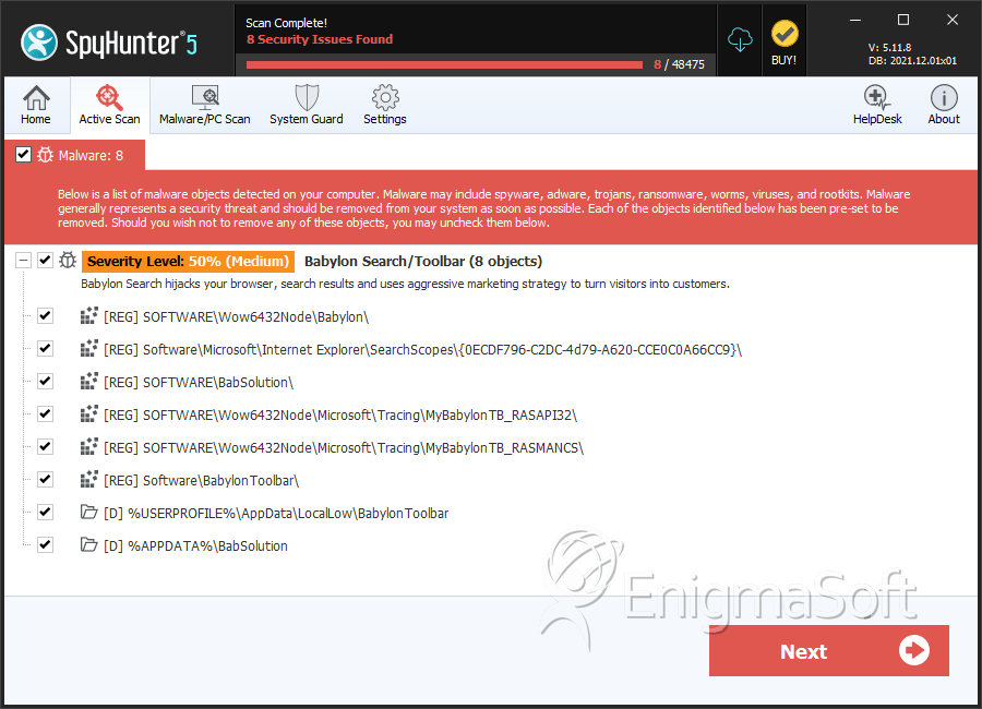 Babylon Search/Toolbar Removal Report