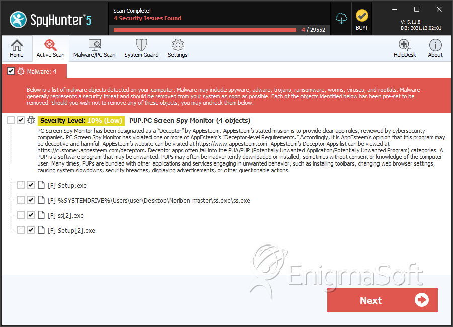PUP.PC Screen Spy Monitor Removal Report