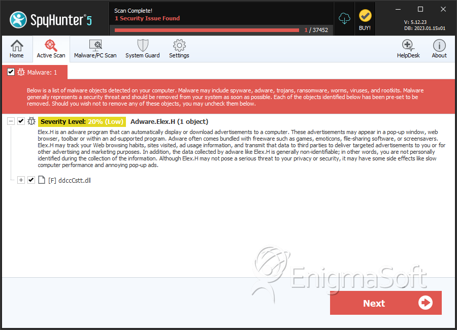 Adware.Elex.H Removal Report