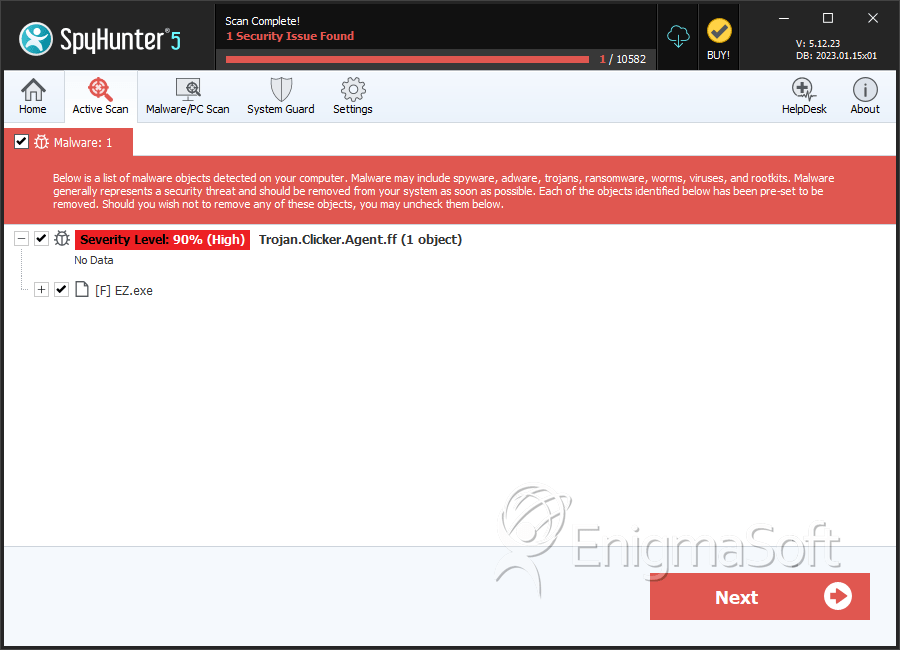 Trojan.Clicker.Agent.ff Removal Report
