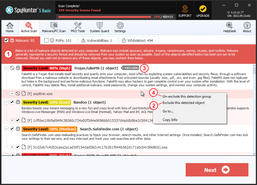Exclusions - Remove Spyware & Malware with SpyHunter - EnigmaSoft Ltd