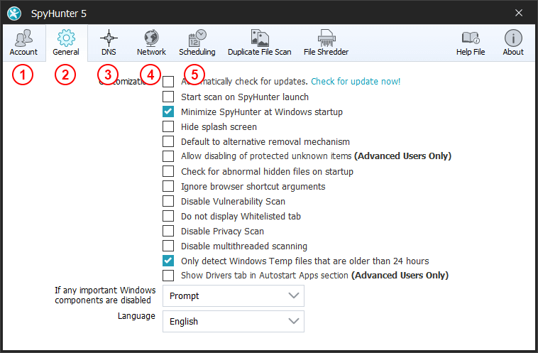 Settings - Remove Spyware & Malware with SpyHunter - EnigmaSoft Ltd