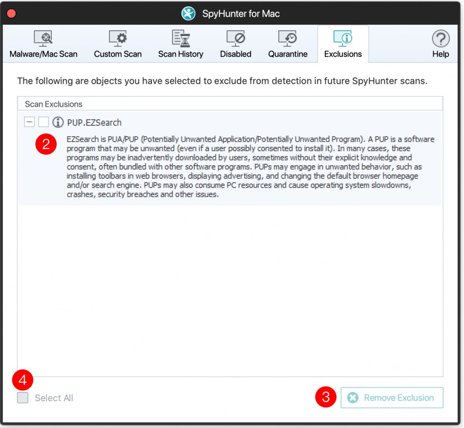 Exclusions - Remove Spyware & Malware with SpyHunter - EnigmaSoft Ltd